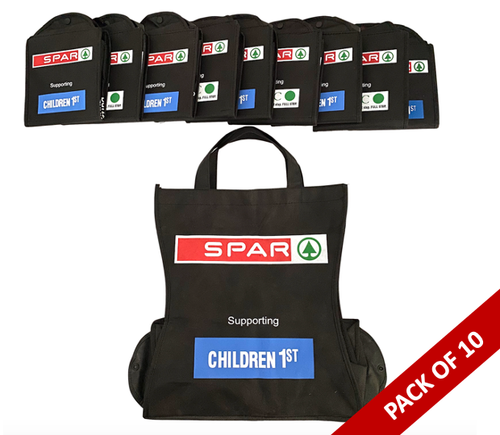 Pack of 10 Reusable Fold Away Spar Shopping Bags - Canvas Eco Friendly ...