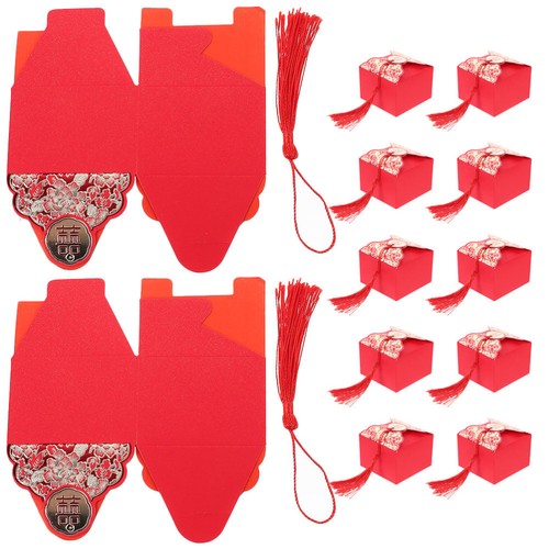 12 Pcs Boîte-cadeau Sac Bonbons Mariage Boîtes Chinois Chocolat Style ...