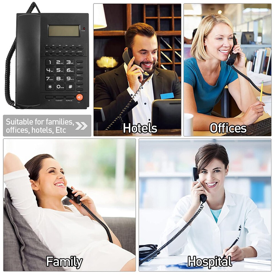 for Seniors Caller Landline Phone Loud Corded Telephone Desk Desktop ...