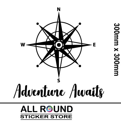 Adventure Awaits Compass sticker decal RV Motorhome, 4X4, Boat ...