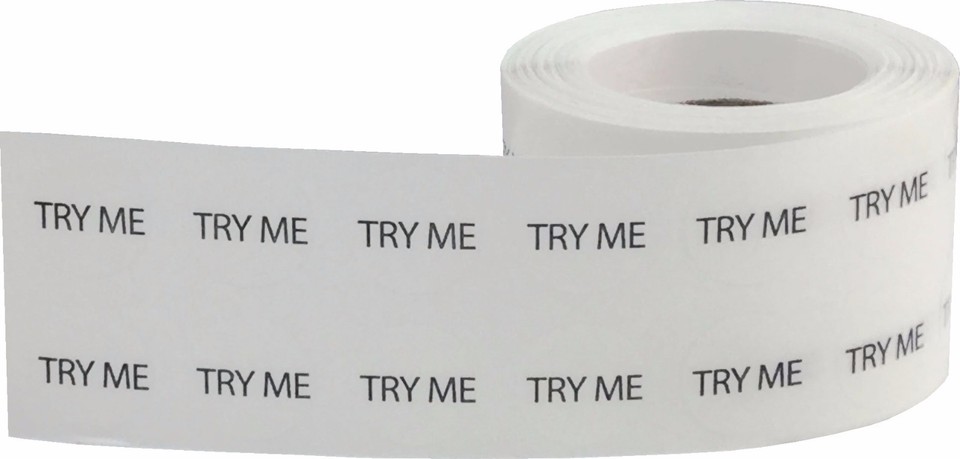 Try Me Stickers, 1/2 Inch Round, 1000 Labels on a Roll, 4 Color Choices ...