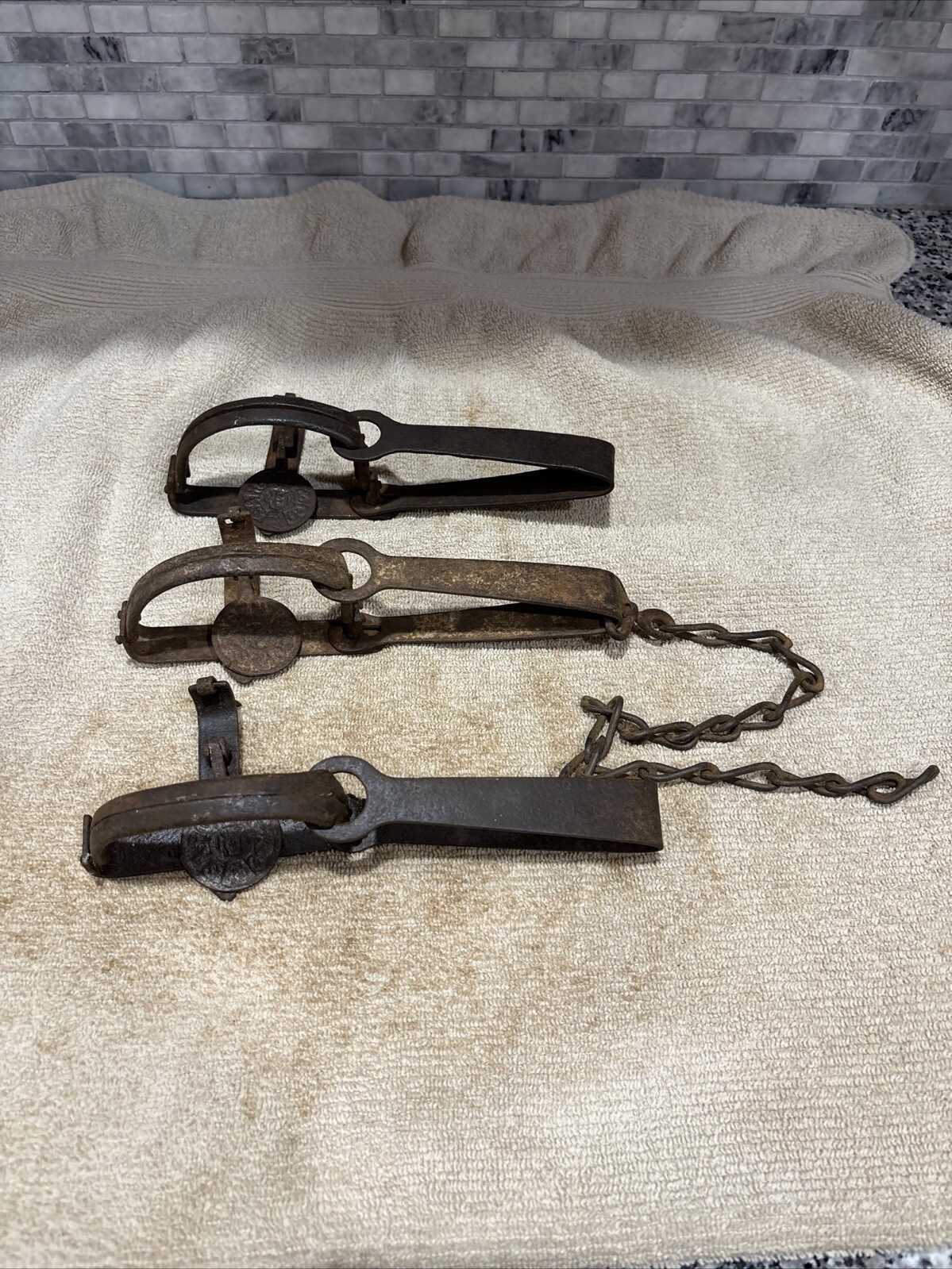 3 Vintage Sargent No 1 Long Spring Traps Newhouse Victor | eBay