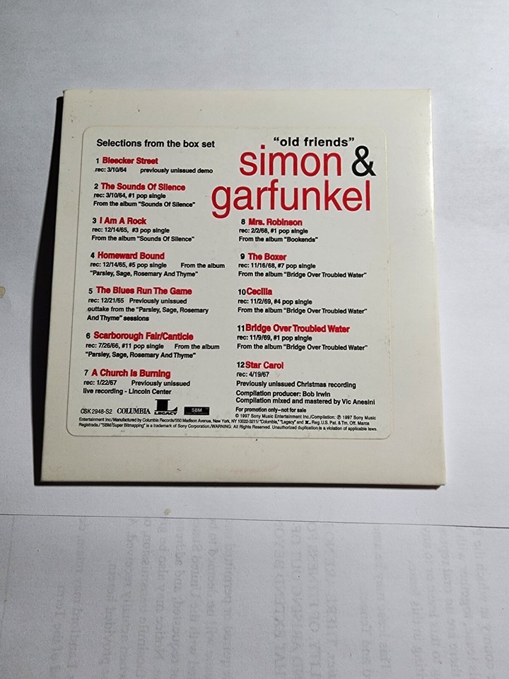 SIMON & GARFUNKEL Old Friends: Selections From The Box Set - Promo VG+ ...
