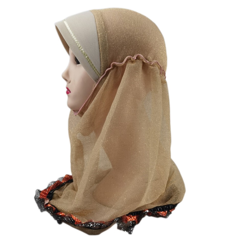 Kids Girls Muslim Turban Islamic Hijab Arab Underscarf Headwear Shawl ...