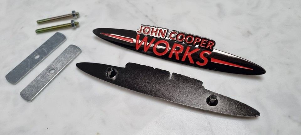 Mini R60 JCW Custom John Cooper Works Badge Black & Red 144mm x 25mm ...