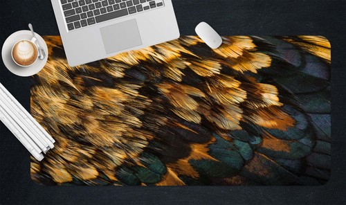 3D Round Feather 4 Texture Non-slip Office Desk Mouse Mat Big Keyboard ...