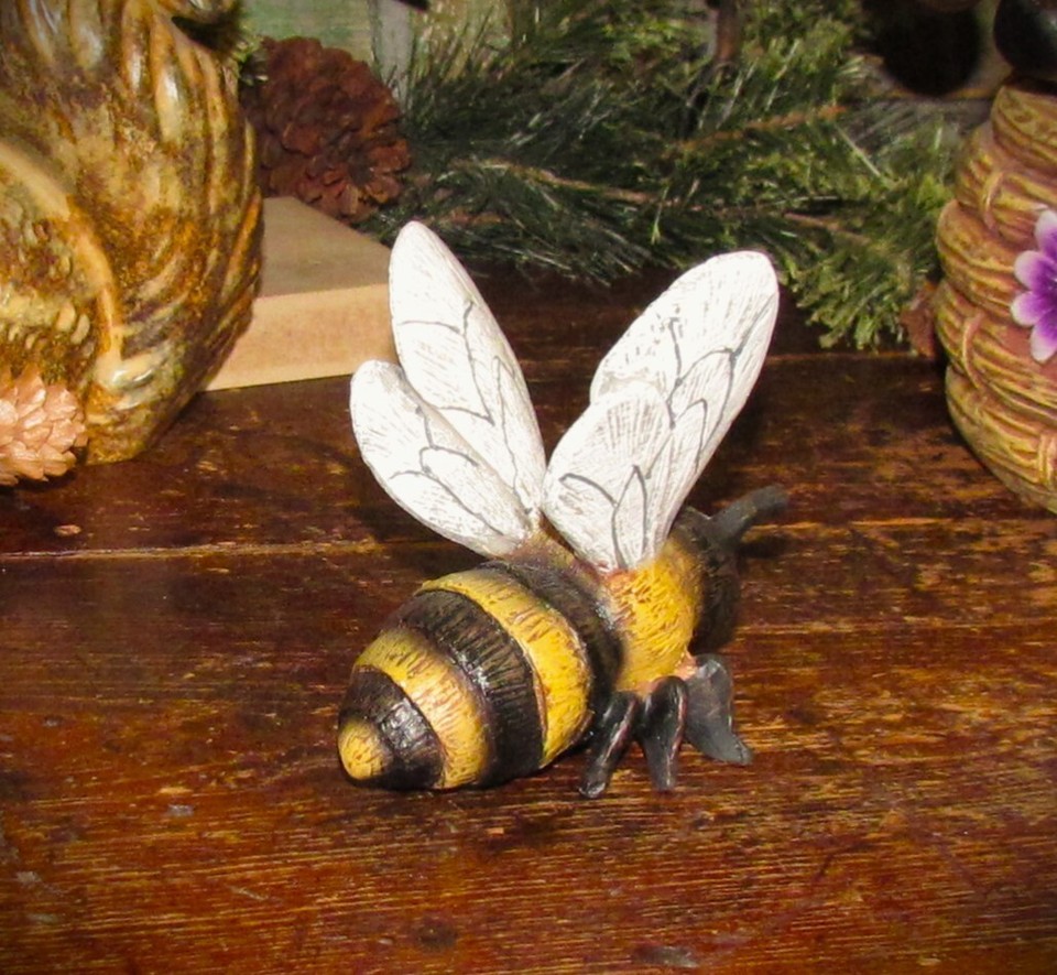 Primitive Resin Hand Painted Honey Bumble Bee Summer Bug Insect Decor ...
