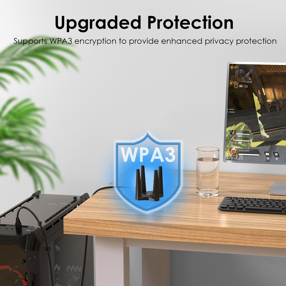 Dual Band USB 3.0 WIFI Adapter 1800Mbps Wireless USB Dongle Network ...