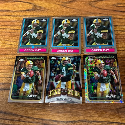 BRETT FAVRE 6 total card lot XFRACTOR legends base 2024 TOPPS CHROME ...
