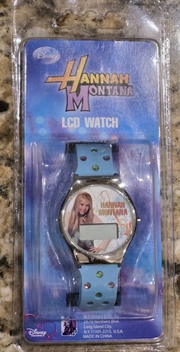 Disney Hannah Montana Miley Cyrus LCD Girls Teal Blue Watch NEW RARE ...