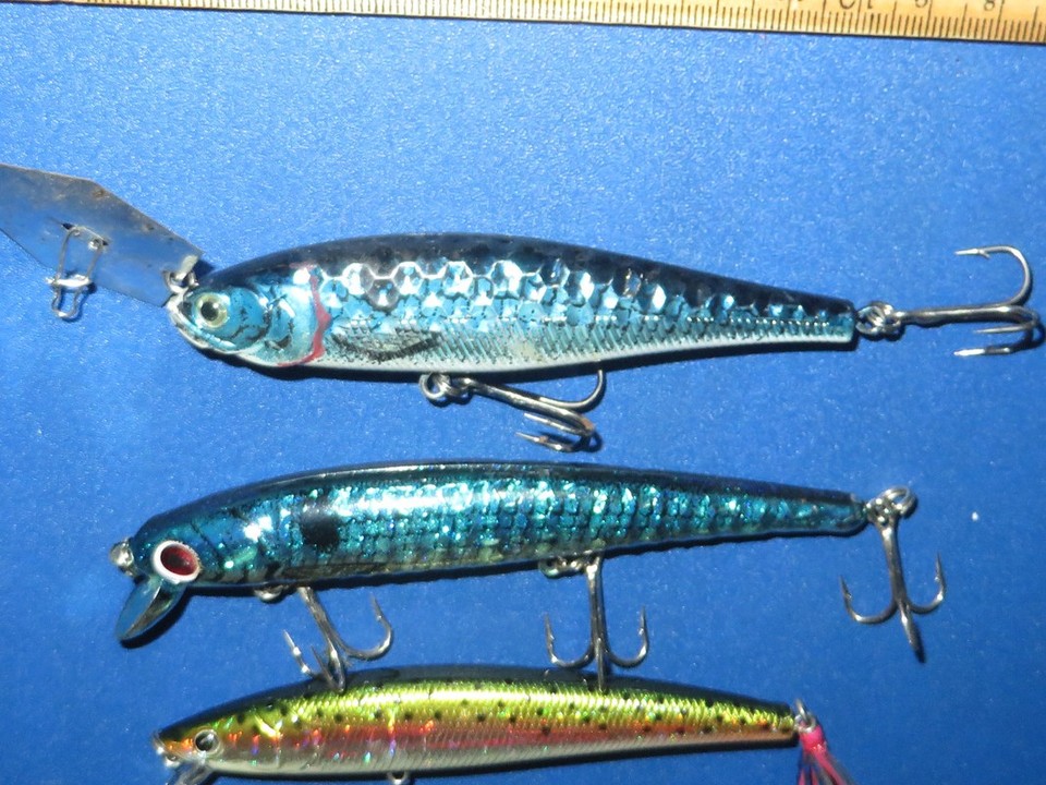 Lot of 3 Renosky and SImialr Minnow Chatter Crankbaits Lures Blue | eBay