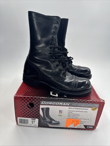 Corcoran Jump Boots Mens 8 E Black Leather 10 Inch Military Combat 1500 ...