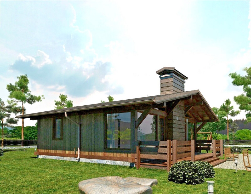 860 sq.ft PREFAB TIMBER FRAME KIT ENGINEERED WOOD HOUSE DIY BUILDING ...