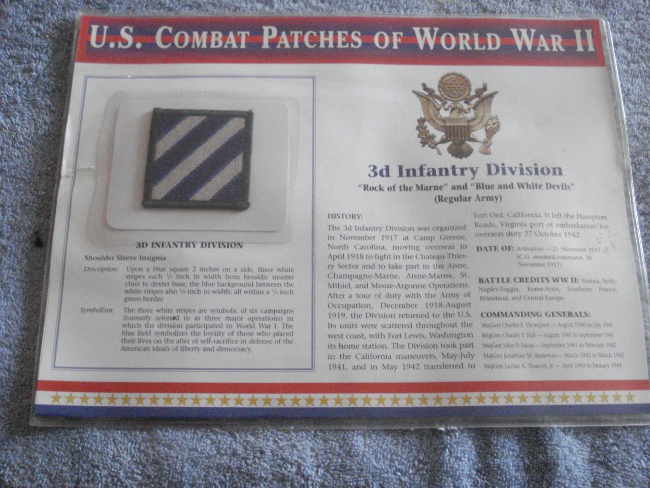 US COMBAT PATCHES OF WORLD WAR II - 3d INFANTRY DIVISION "BLUE AND ...