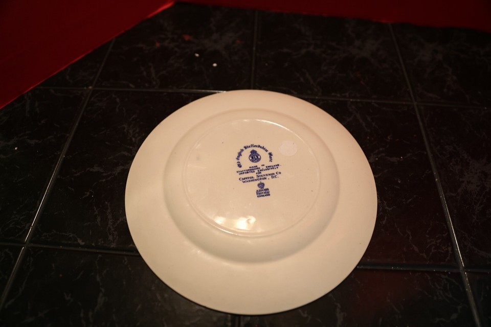 GEORGE WASHINGTON'S MANSION OLD ENGLISH STAFFORDSHIRE WARE 9" COLLECTOR ...