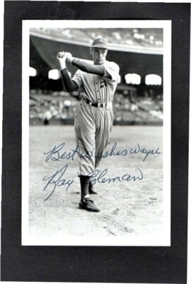 1948 RAY COLEMAN PHILA. A'S AUTOGRAPHED 4X6 GLOSSY BRACE PHOTO d.2010 ...