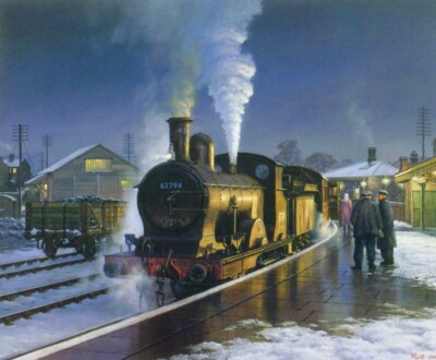 VINTAGE RAILWAY PRINT 1891 E4 CLASS 2-4-0 LOCO & CHELMSFORD TRAIN MARKS ...