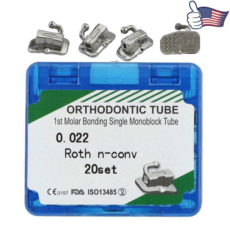 20 Sets Orthodontic Molar Bracket Buccal Tubes Roth MBT 022 1st 2nd ...