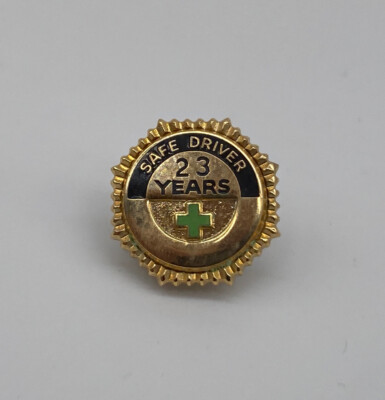Green Cross Safe Driver 23 Years Lapel Pin | eBay