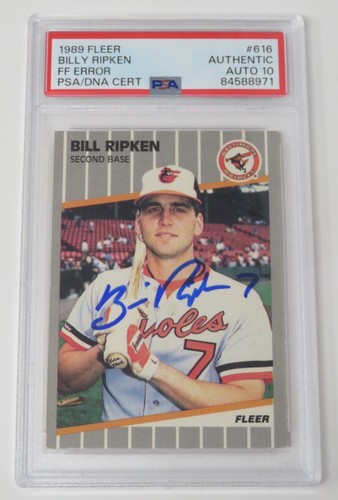 Billy Bill Ripken ORIOLES Signed 1989 Fleer Rookie Error FF Card 616 ...
