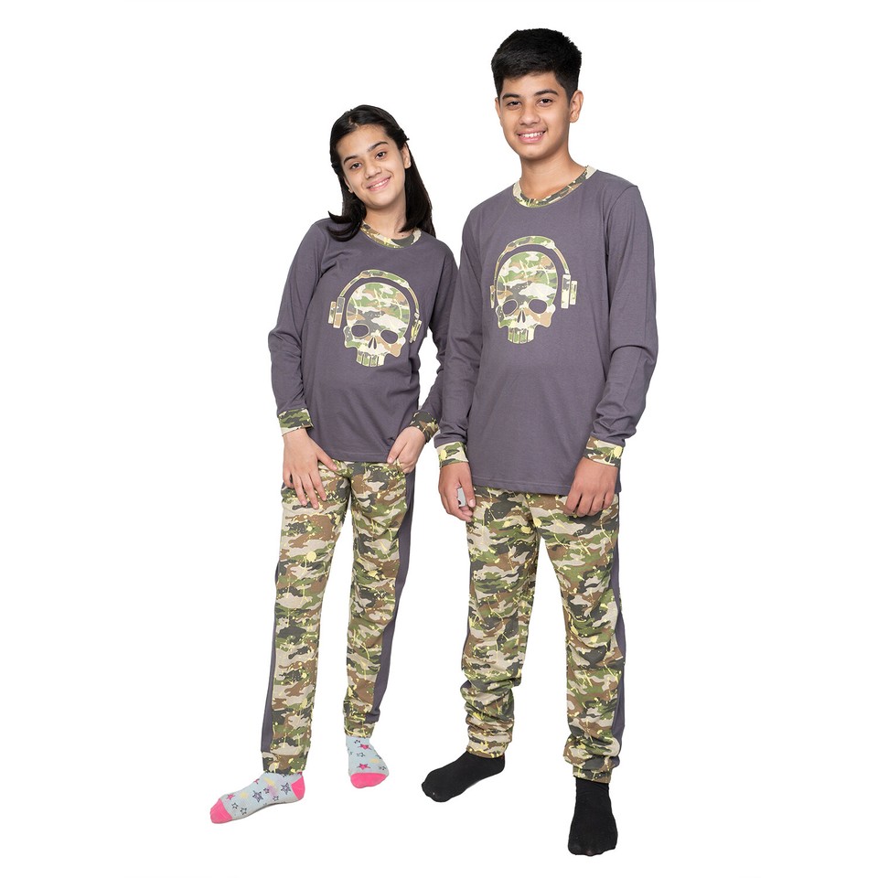 Kids Unisex Boys Girls Long Camo Cotton Gamer Gaming Pyjamas PJ Sets 5 ...
