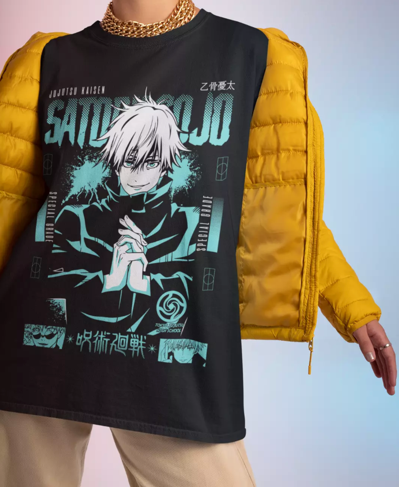 Gojo Satoru T-Shirt Jujutsu Kaisen Manga Anime Horror Funny Gift Shirt ...