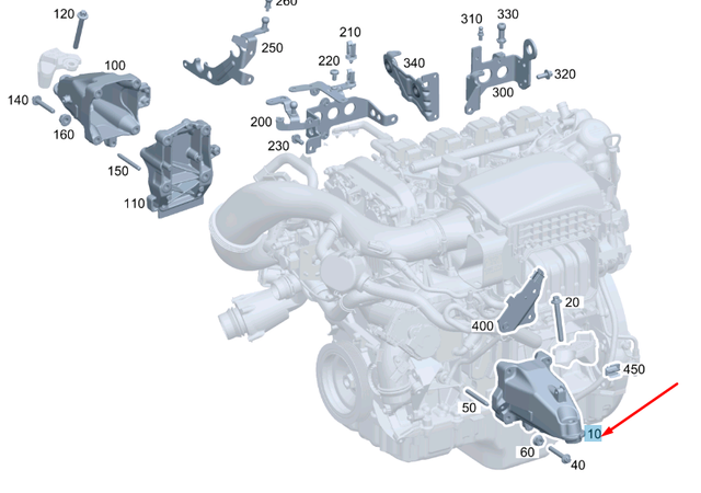 MERCEDES-BENZ E W213 LEFT SIDE ENGINE CARRIER A2742232904 GENUINE for ...