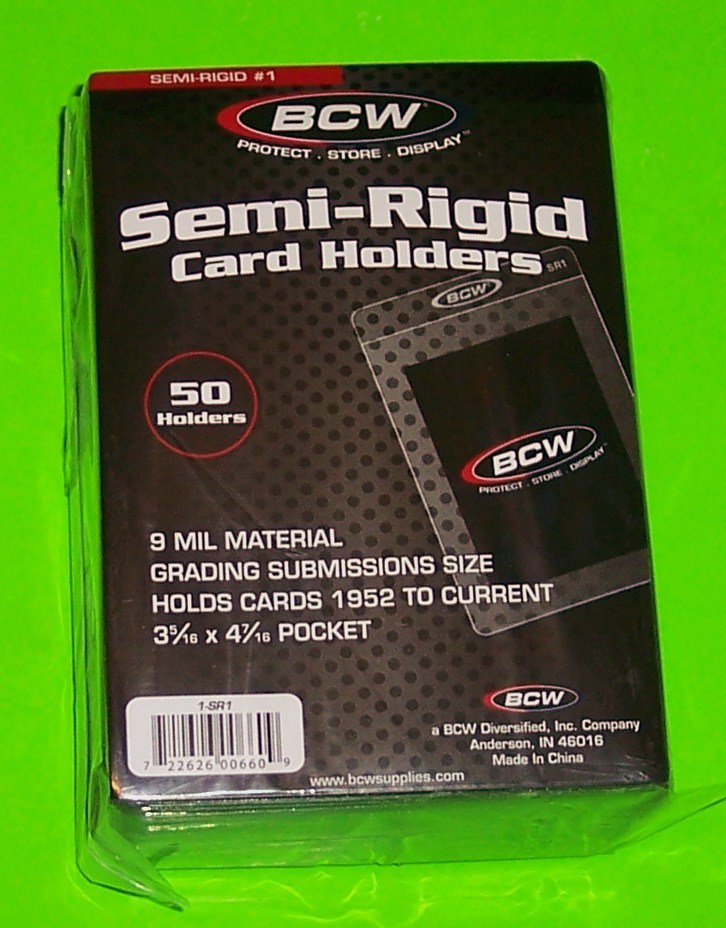 200 SEMI-RIGID CARD HOLDER #1 FOR TRADING CARDS , GRADING SUBMISSION ...