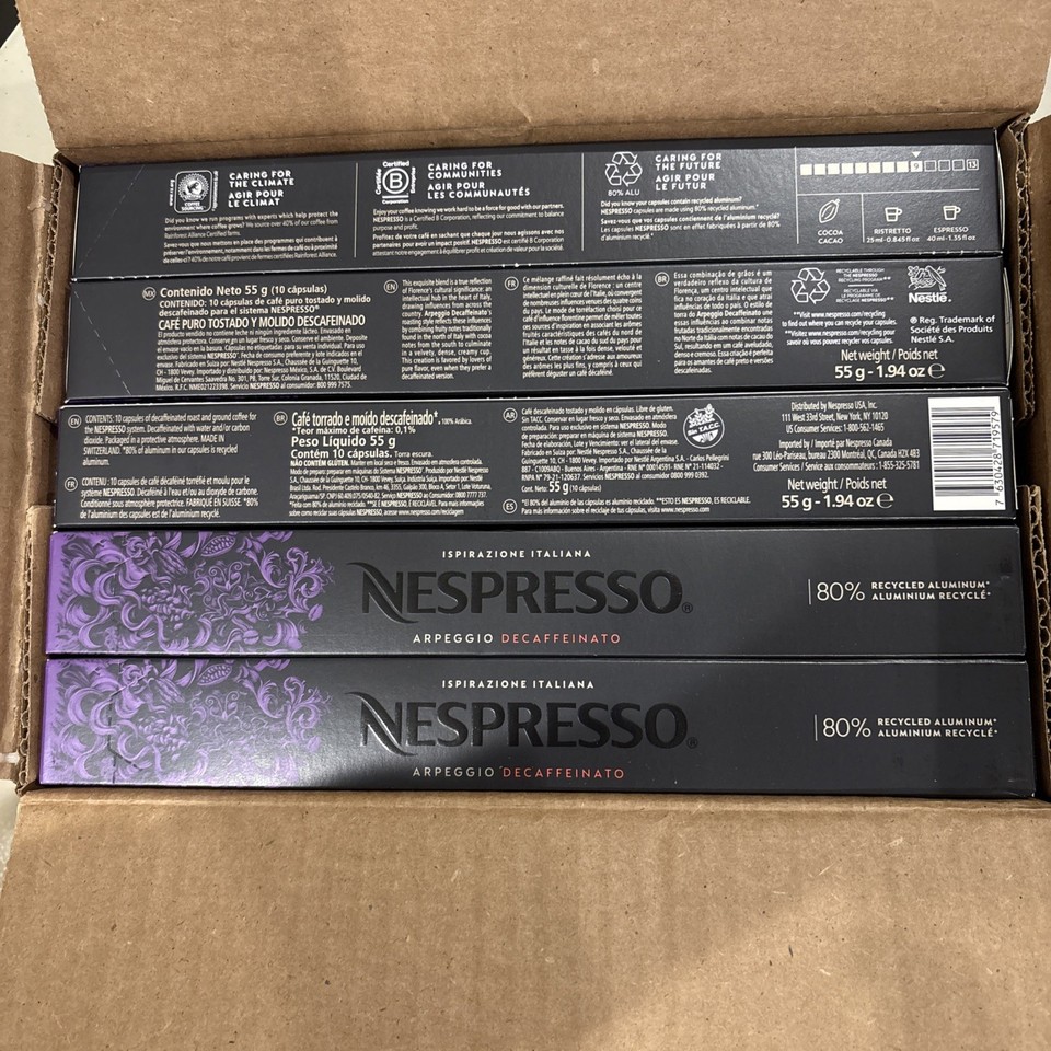 50 Ct Nespresso Arpeggio Decaffeinato Pods For Original Line Capsules ...