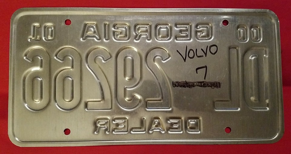 Vintage 2001 Georgia Dealer Automobile License Plate Car Tag 29266 | eBay