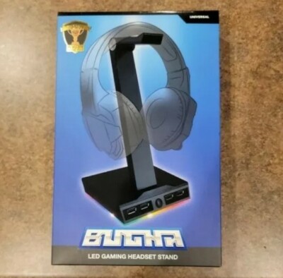 TikTok RGB Bugha LED Gaming Headset Stand w/ 4 USB Ports & Phone ...