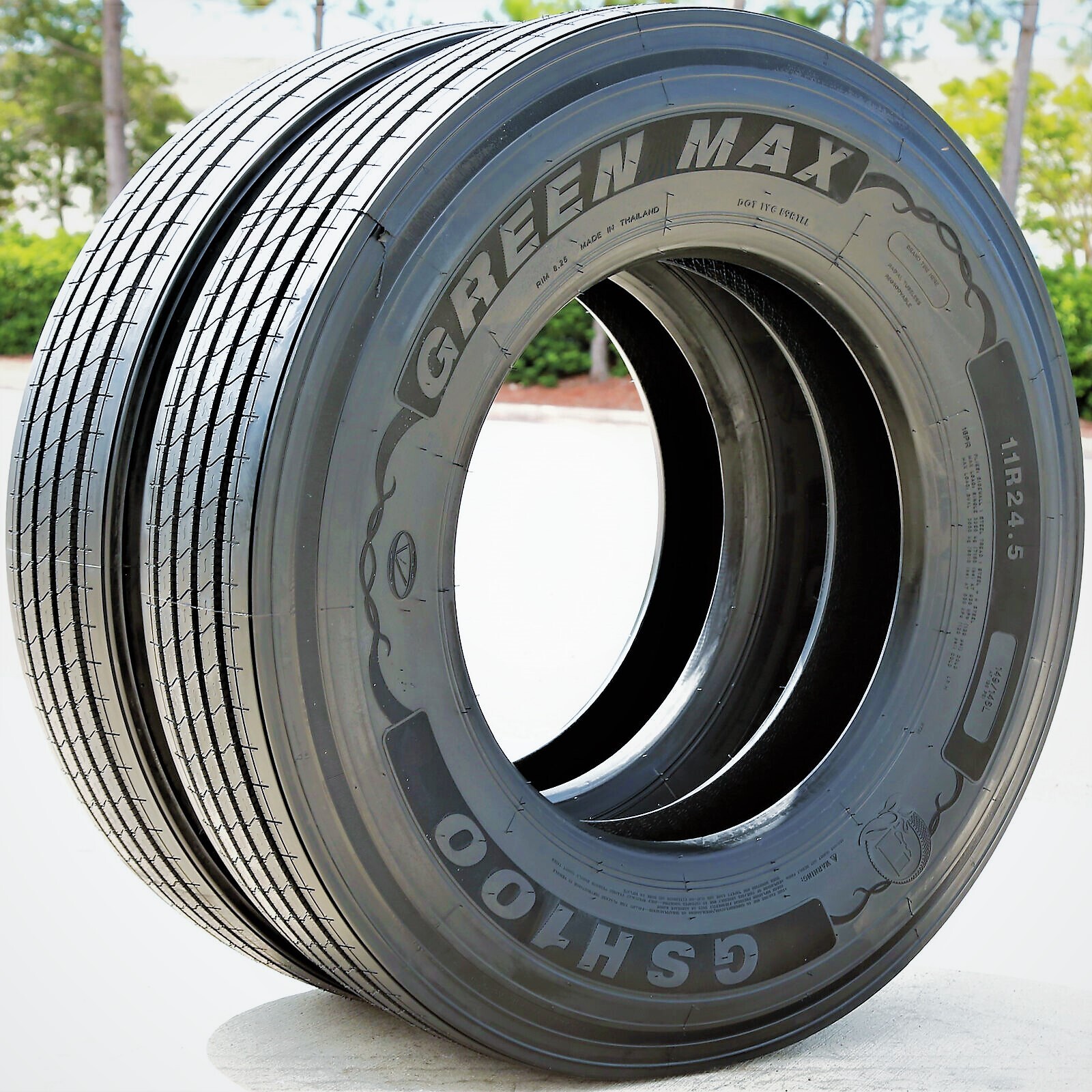 4 Tires Green Max GSH100 11R24.5 Load H 16 Ply Steer Commercial | eBay