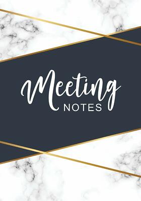 Meeting Notes: Marble White Cover Business Notebook for Meetings and ...
