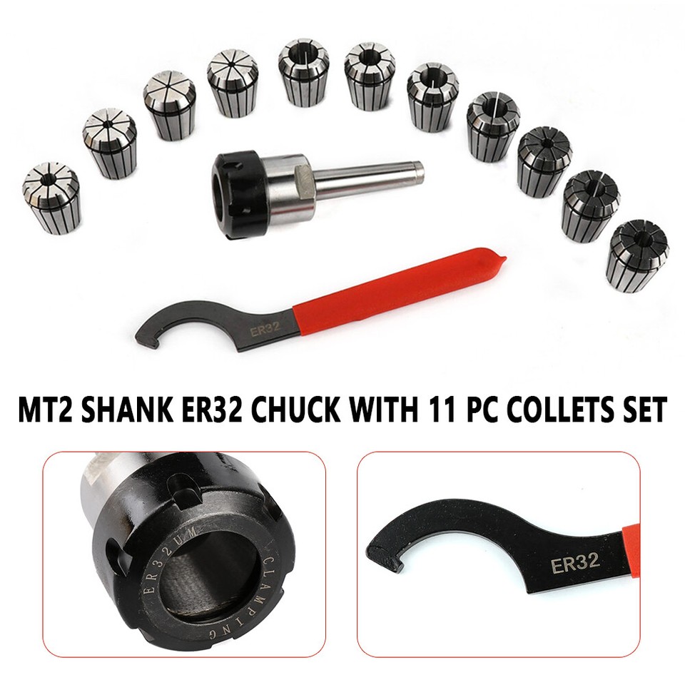 MT2 ER32 Morse Taper Collet Chuck Tool Holder ER32 Collet Set Milling ...