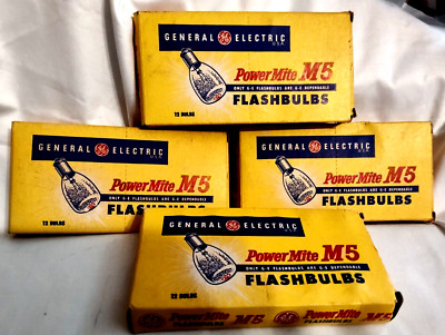 Power Mite GE Flashbulbs M5 4 Boxes VTG 48 bulbs NIB NOS | eBay