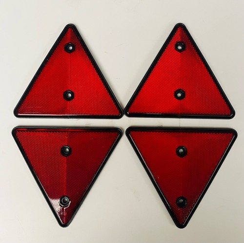 4 x RED Triangular Reflectors - Screw Type - Trailers/Caravans Red ...