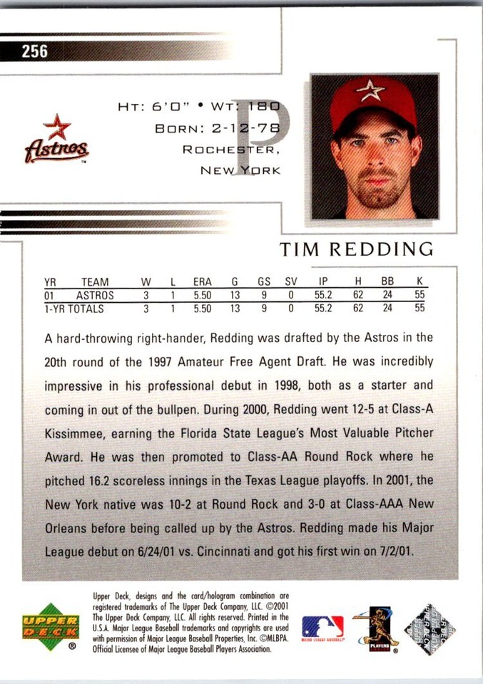 2002 Upper Deck Tim Redding #256 | eBay