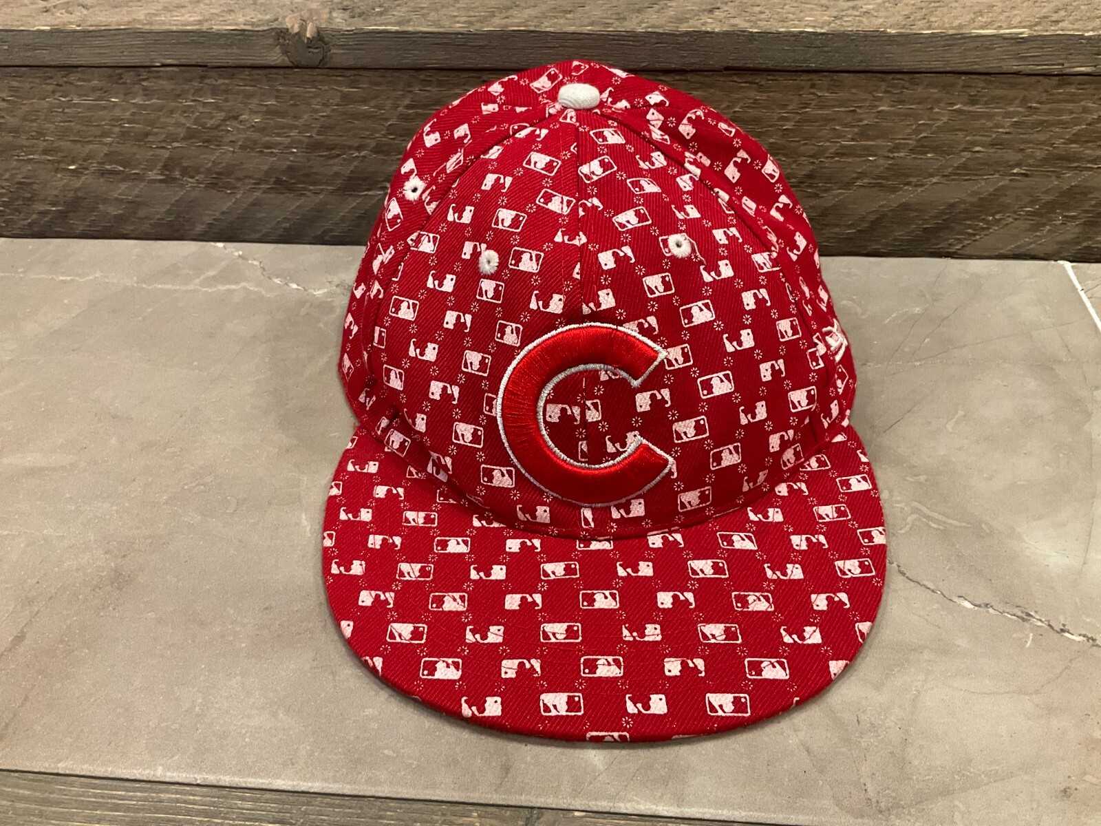 VINTAGE Chicago Cubs New Era Fitted Hat MLB All Over … - Gem