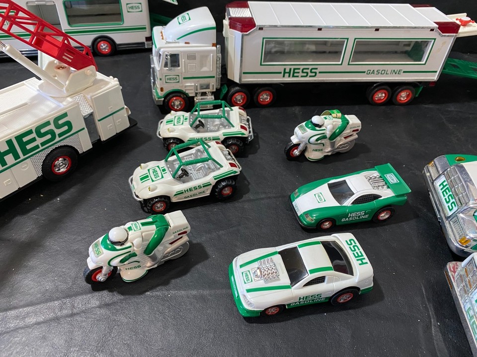 vintage Hess RV Firetruck Police Fire Car Carrier Truck Motorcycle ...