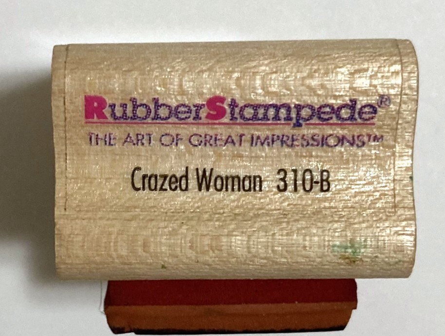 Crazed Woman Rubber Stamp Wood Mount Rubber Stampede 1.25x1.5" Face | eBay