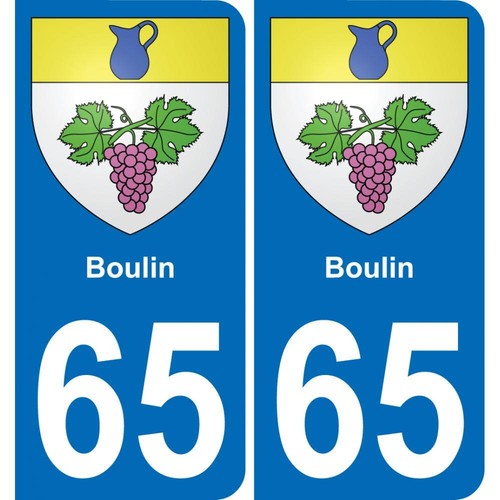 65 Boulin autocollant sticker plaque immatriculation auto ville | eBay