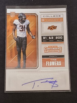 2018 PANINI CONTENDERS DRAFT PICKS COLLEGE TICKET AUTOGRAPH TRE FLOWERS ...