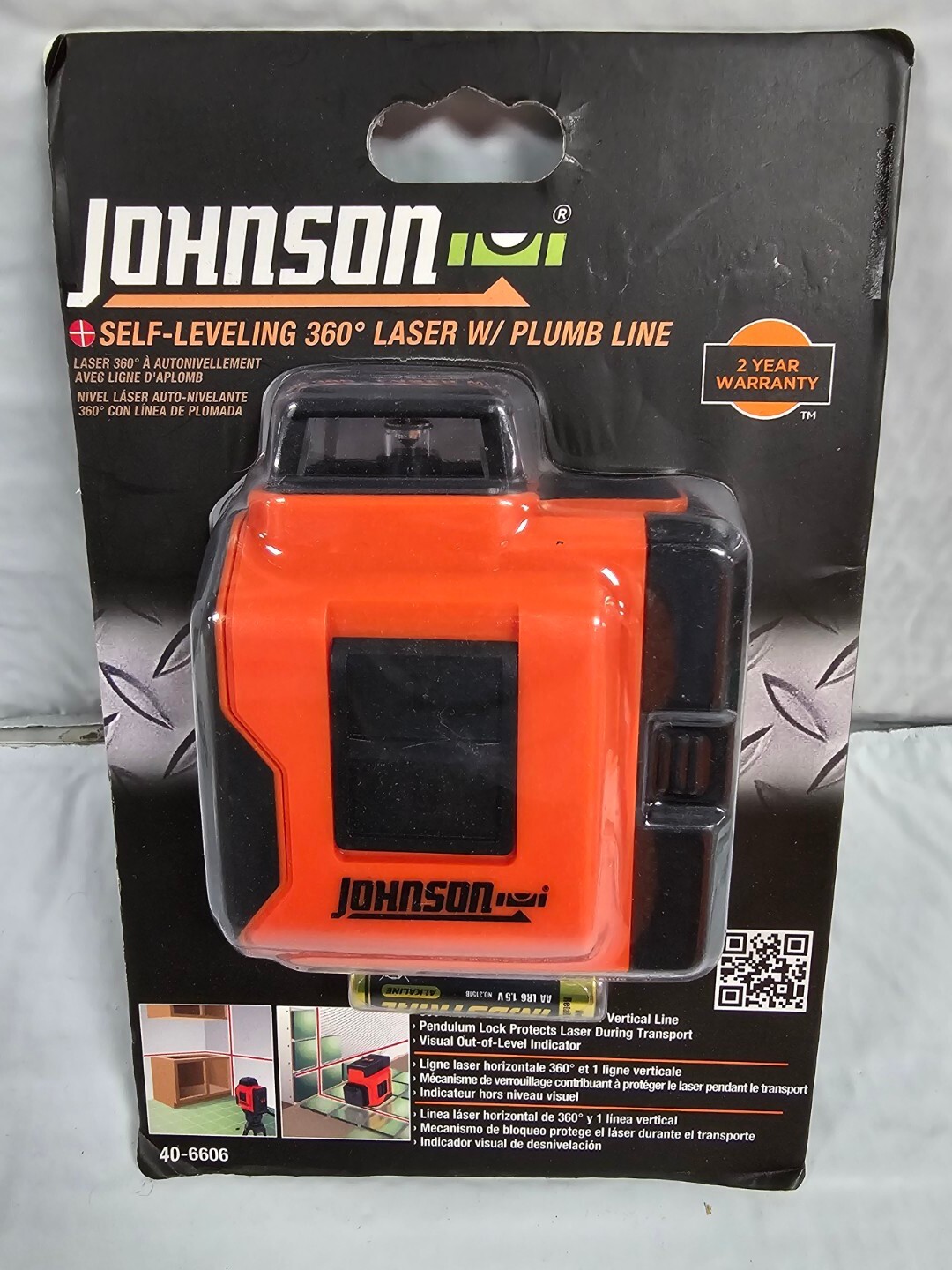 Johnson Level & Tool 40-6606 Self-Leveling 360 Degree Line Laser Level ...