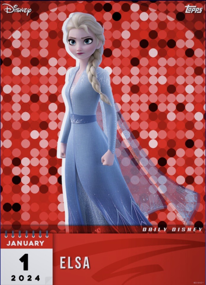 Topps Disney Collect 2024 Daily Disney Jan 1 - Elsa - Rare [Digital] | eBay