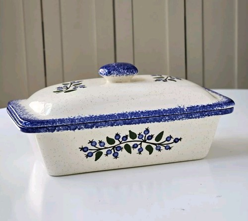 Fitzy's Maine Blueberry Ware Art Pottery Ceramic Covered Bakeware ...