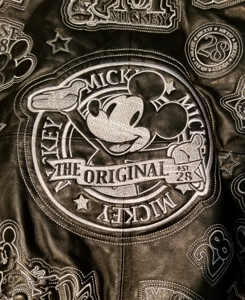 Vintage Walt Disney Mickey Mouse Leather Jacket Men's 2X XXL | eBay