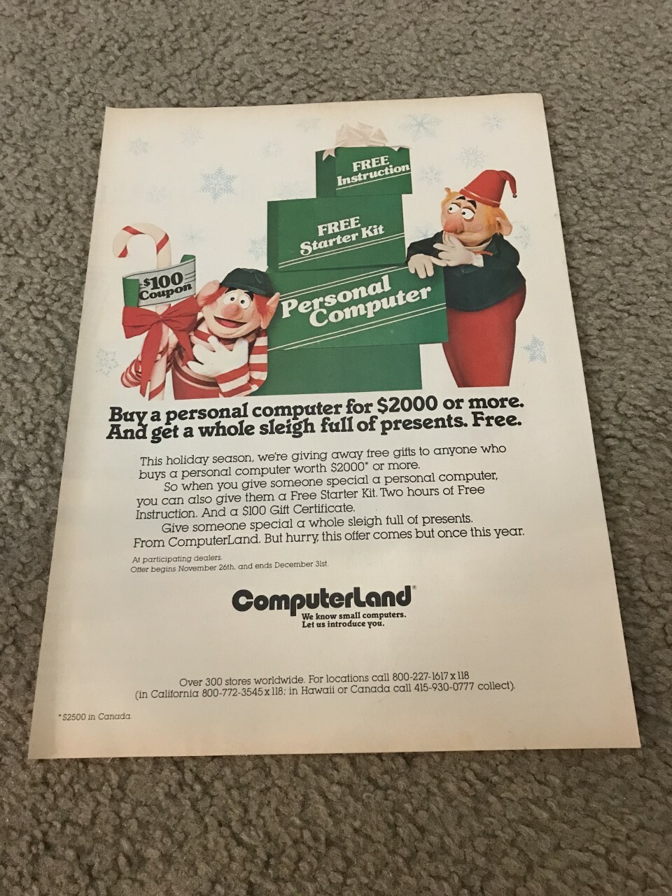 Vintage 1982 COMPUTERLAND STORES Print Ad 1980s "WE KNOW SMALL ...