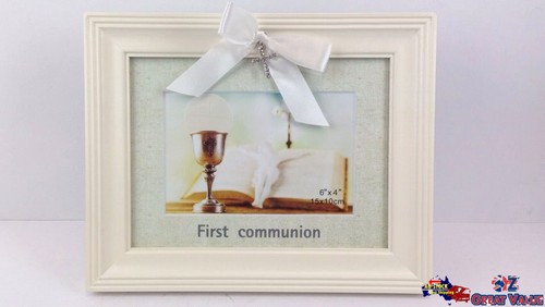 First Communion Ivory Picture Frames Photo Frames w Charms Baby Gift ...