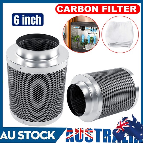 4" Carbon Filter Odor Control for Fan Hydroponics Tent Extractor ...