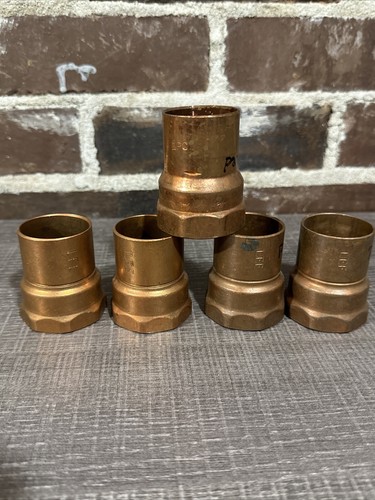 Lot Of 5 - Lee / EPC 1-1/4” Copper Fittings FPT Female Adapter Copper x ...